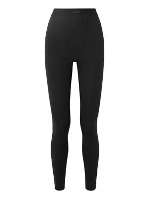 SKIMS Ribbed Cotton-blend Leggings - Black