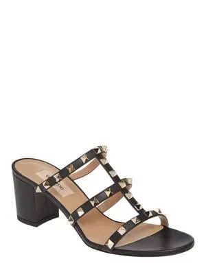 Valentino Garavani Rockstud Slide Sandal - 0no Nero