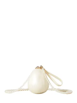 Simone Rocha Micro Egg Faux Pearl-embellished Clutch - White