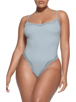 SKIMS SKIMS Fits Everybody Corded Lace Cami Bodysuit Denim