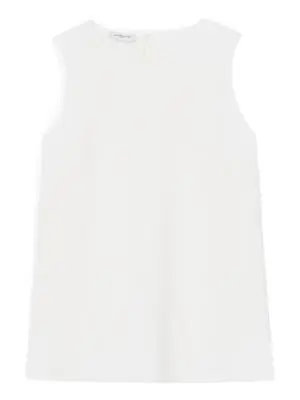 Lafayette 148 New York Sleeveless Silk Crepe De Chine Blouse - Cloud