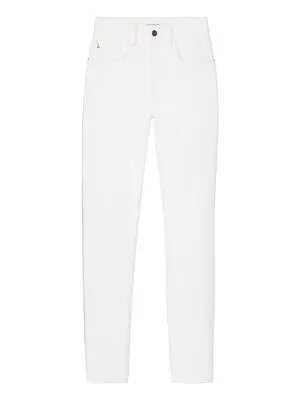 Lafayette 148 New York High-Rise Straight-Leg Ankle Jeans Washed Plaster