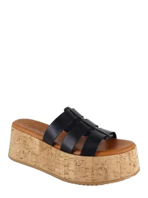CANDIE'S Candie's Kalma Platform Slide Sandal Black