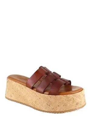 CANDIE'S Kalma Platform Slide Sandal - Tan