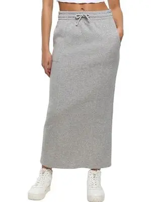 RIVER ISLAND Marl Sweat Midi Skirt - Grey