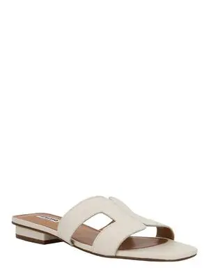 Dune London Loupe Slide Sandal - White