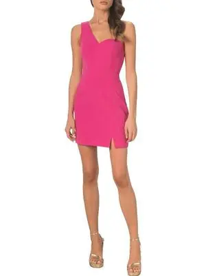 Dress The Population Maddie One-shoulder Mini Dress - Bright Fuchsia