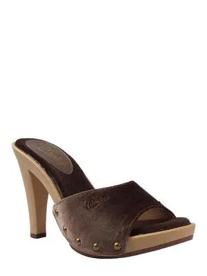 CANDIE'S Antonella Slide Sandal - Brown Velvet