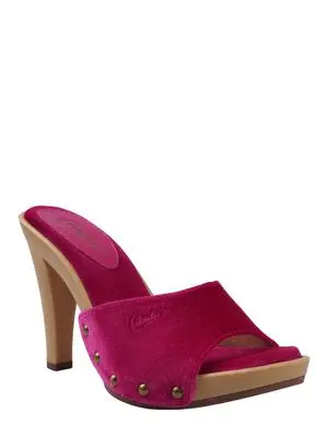 CANDIE'S Antonella Slide Sandal - Fuchsia Velvet