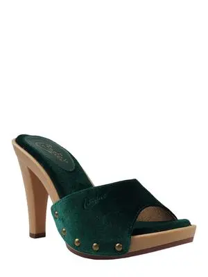 CANDIE'S Antonella Slide Sandal - Green Velvet