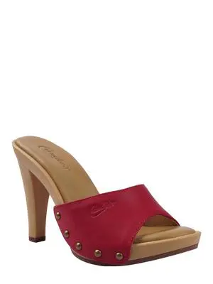 CANDIE'S Antonella Slide Sandal - Red Leather