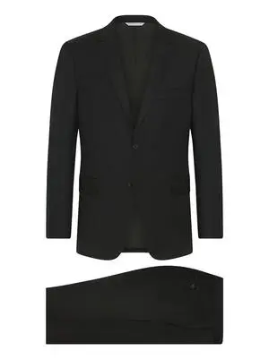 Samuelsohn Ice Super 130s Wool Suit - Black