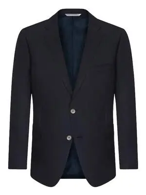 Samuelsohn Water Repellent Ice Wool Blazer - Navy