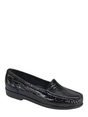 SAS Simplify Nubuck Leather Loafer - Black Croc