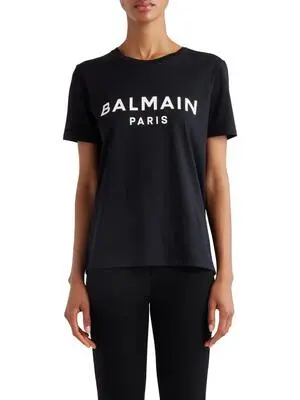 Balmain Balmain Cotton Logo Graphic T-Shirt Eab Black/white