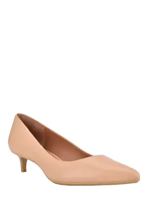 Calvin Klein Calvin Klein Gabrianna Kitten Heel Pumps Light Natural Leather