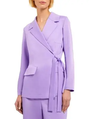 Misook Side Tie Blazer - Lavender Field