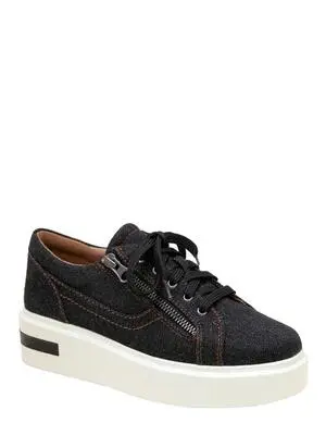 Linea Paolo Kalula Denim Platform Sneakers - Black Denim