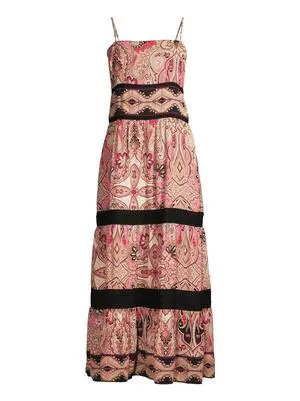 DONNA KARAN NEW YORK Rustic Chic Georgette Paisley Maxi Dress