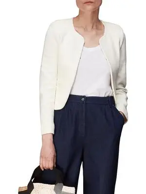 WHISTLES WHISTLES Collarless Jersey Jacket