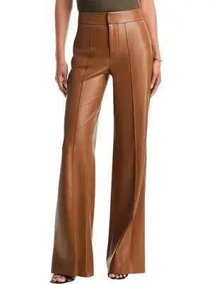 Alice + Olivia Dylan High-waist Vegan Leather Pants - Camel