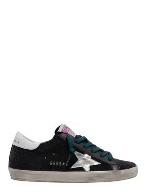 GOLDEN GOOSE Superstar Mixed Leather Low-Top Sneakers Black