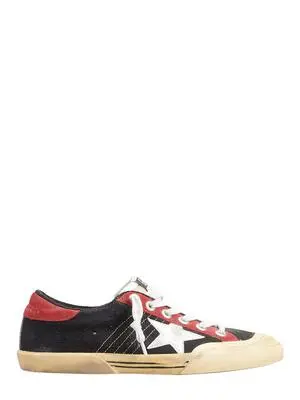 GOLDEN GOOSE Superstar Mixed Leather Low-top Sneakers - Black/silver/red