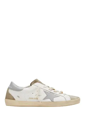 Golden Goose Superstar Mixed Leather Low-top Sneakers - White/taupe/grey