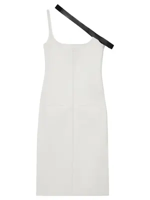 COURREGES Asymmetric-strap Vinyl Dress - White
