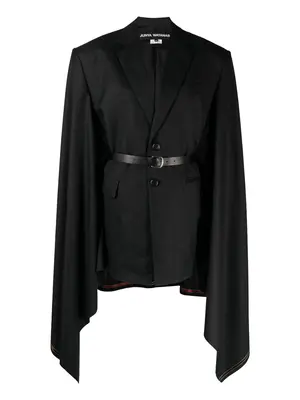 Junya Watanabe Belted Wool Cape Blazer - Black