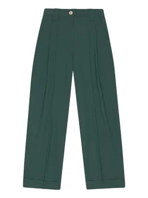 GANNI Pleat-detail Trousers - Green
