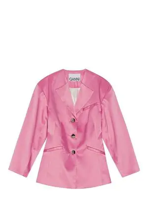 GANNI Single-breasted Blazer - Pink