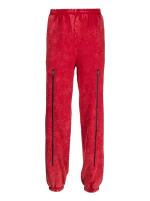 FOO AND FOO Cotton Straight-leg Trousers With Zip Detail - Red