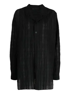 FORME D'EXPRESSION Semi-sheer Long-sleeve Shirt - Black