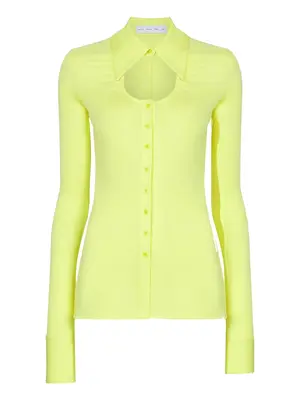 Proenza Schouler White Label Cut-out Shirt - Green