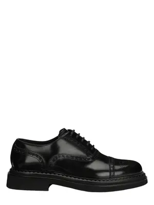 Dolce & Gabbana Francesina Leather Derby Shoes - Black