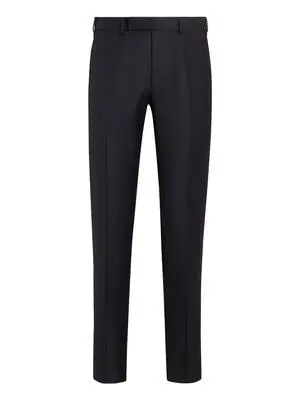 Zegna Trofeo Tailored Wool Trousers - Black