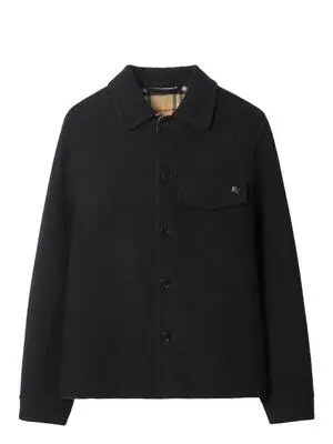 Burberry Wool Overshirt - Black/sand Beige