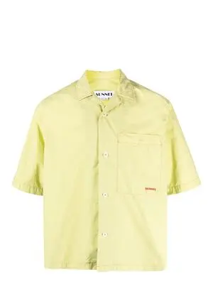 Sunnei Logo-print Crinkled Shirt - Green