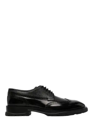Alexander McQueen Lace-up Leather Derby Shoes - Black
