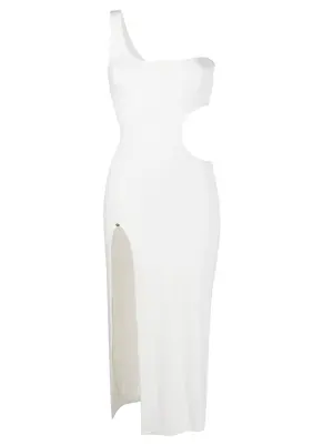 NISSA One-shoulder Midi Dress - White