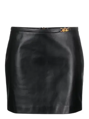 Versace Medusa Leather Miniskirt - Black