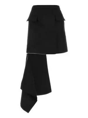 Alexander McQueen Asymmetric Mini Skirt - Black
