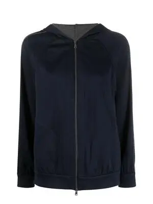 Brunello Cucinelli Monili-trimmed Zip-up Hoodie - Blue