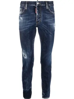 Dsquared2 Slim-fit Distressed Jeans - Blue