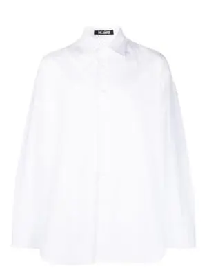 Raf Simons Mesh-detail Cotton Shirt - White