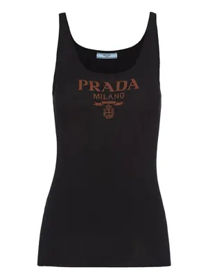 Prada Logo-print Tank Top - Black