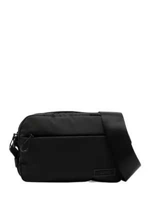 GANNI Festival Logo-patch Crossbody Bag - Black
