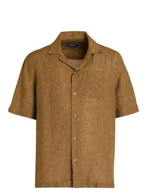 Frescobol Carioca Angelo Linen Shirt - Army Green