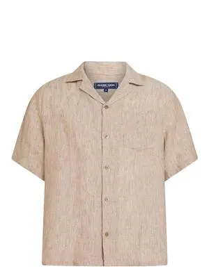 Frescobol Carioca Angelo Linen Shirt - Mushroom